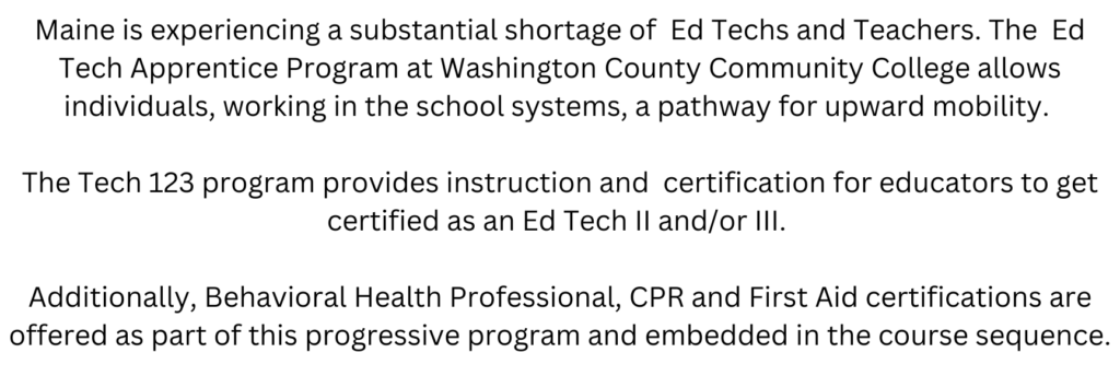 Tech 123- An Ed Tech Pathway Program - Washington County Community College